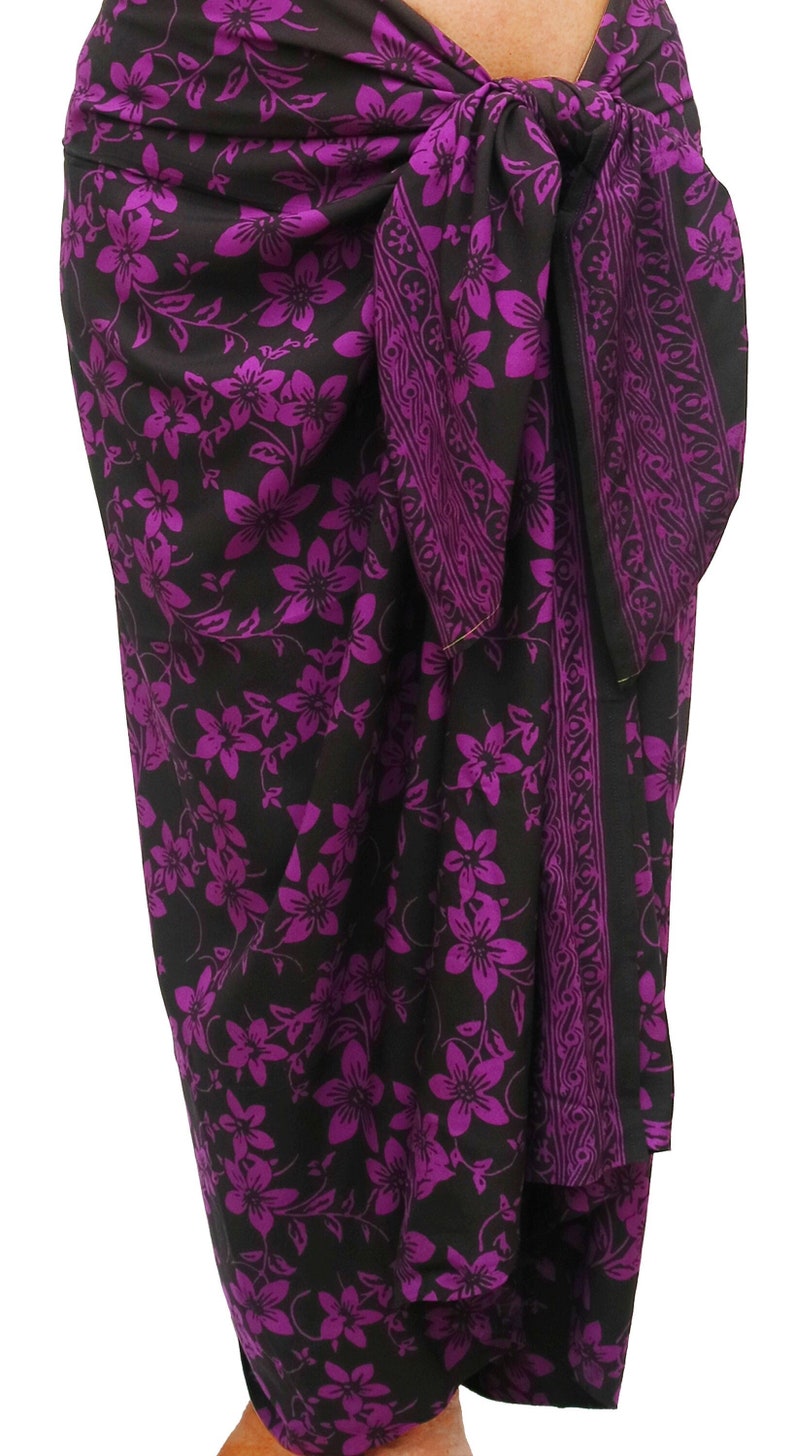 Plus Size Hawaiian Beach Sarong Wrap Skirt - Plumeria Flower Sarong ...