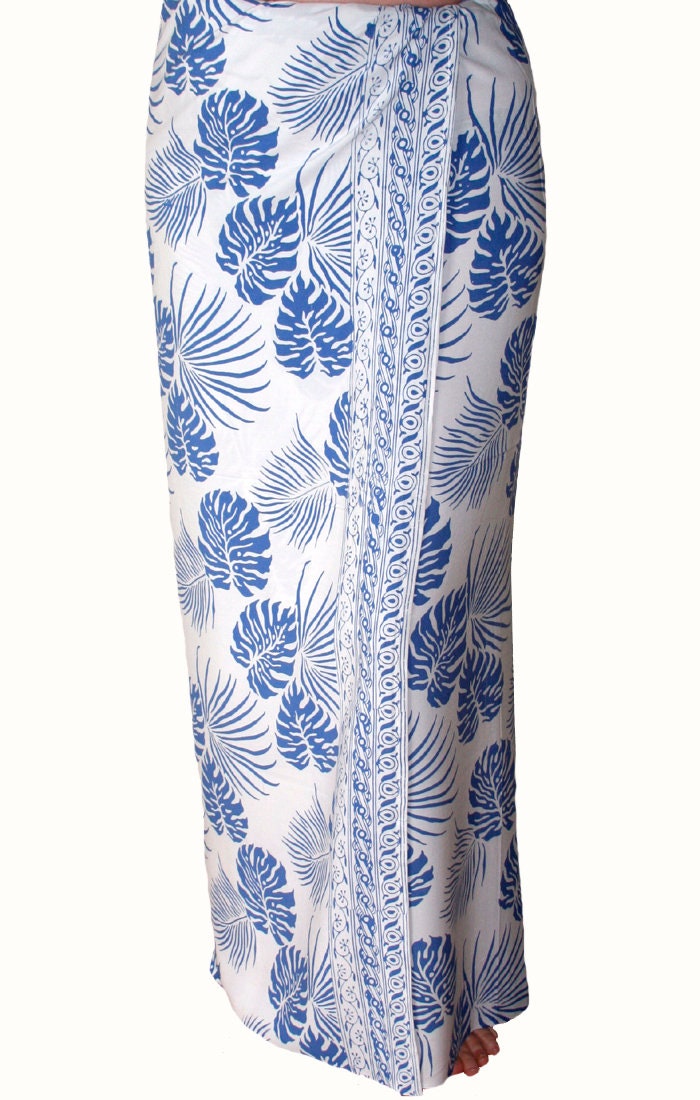 Maroon and Pink Batik Sarong Hawaiian Jungle Leaves Beach Wrap Skirt ...