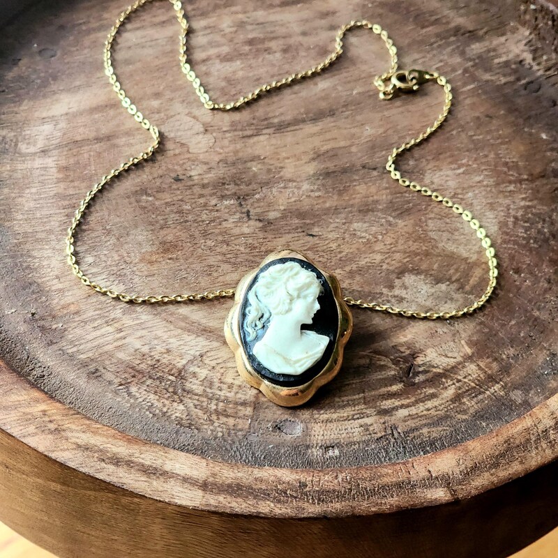 Black Cameo Necklace - Etsy