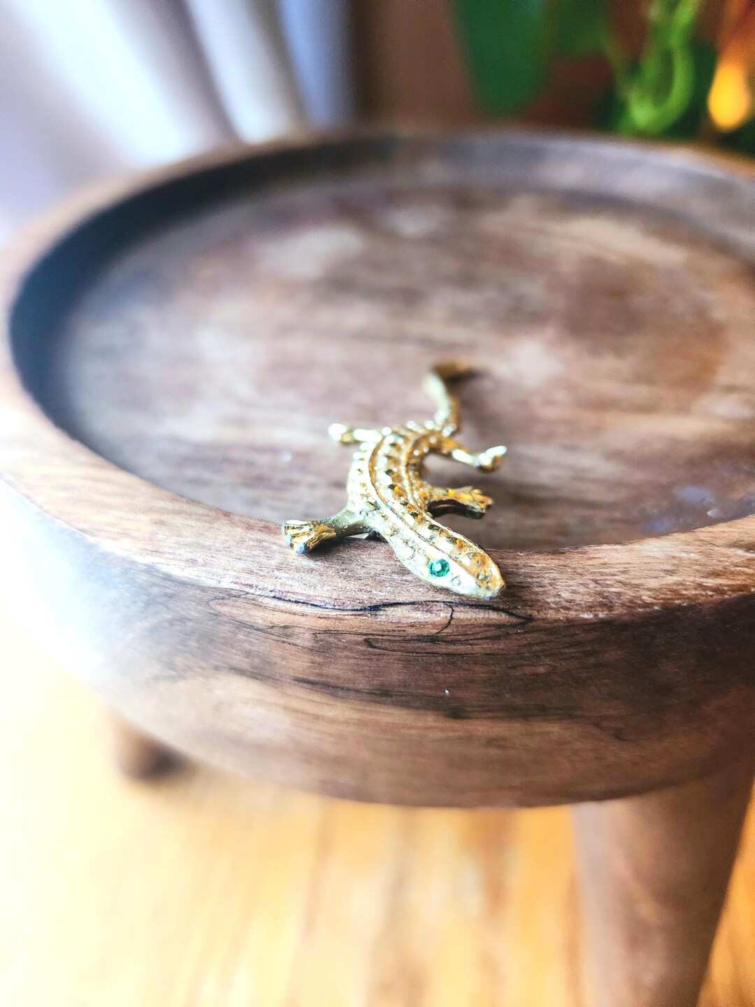 Vintage Gold Lizard Brooch With Green Eyes Small Gold Reptile Pin - Etsy