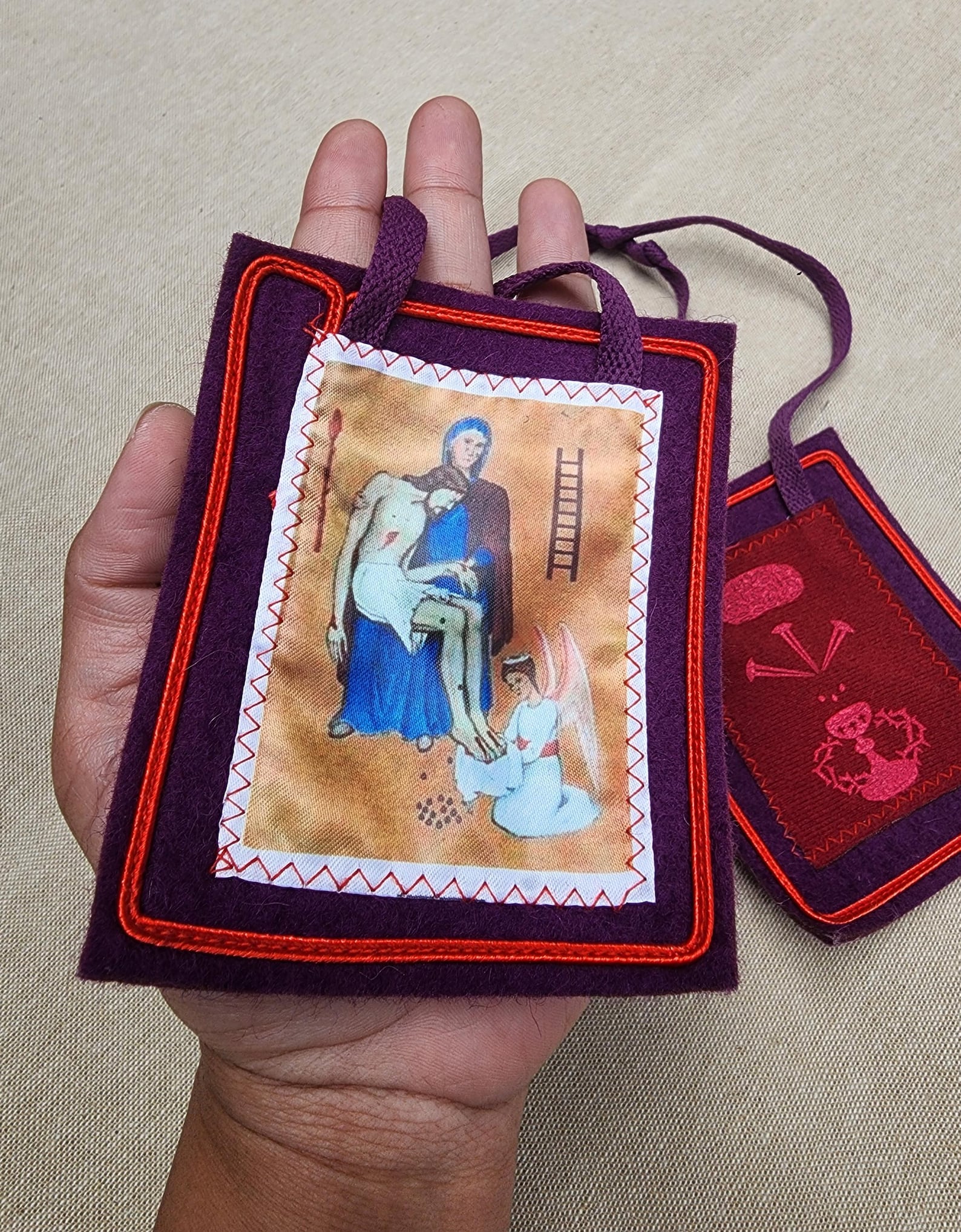 PURPLE SCAPULAR | Scapular of BENEDICTION (marie-julie Jahenny) - Etsy UK