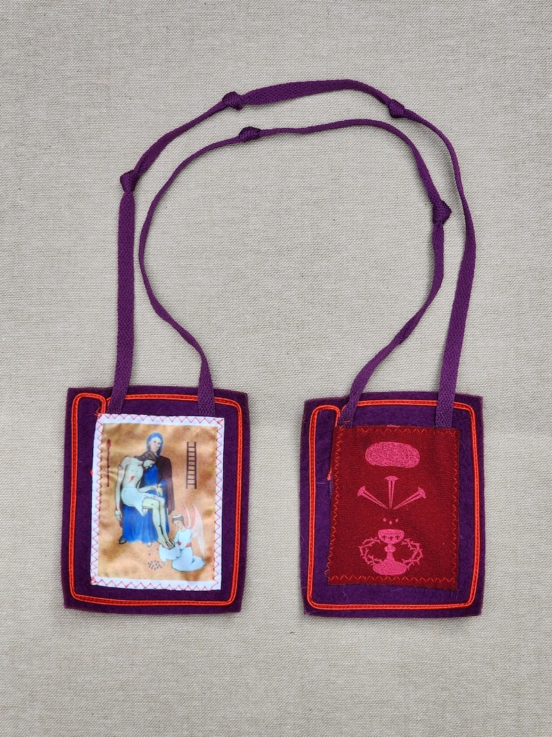 PURPLE SCAPULAR | Scapular of BENEDICTION (marie-julie Jahenny) - Etsy UK