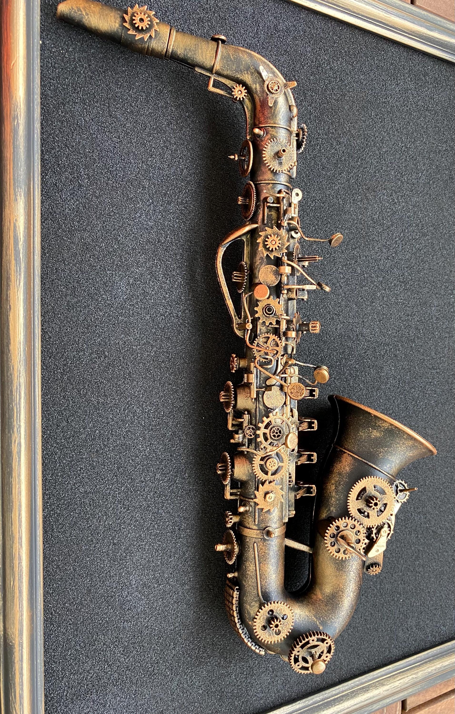 Steampunk Decor Saxophone Industrial Wall Art Music Instrument Loft ...