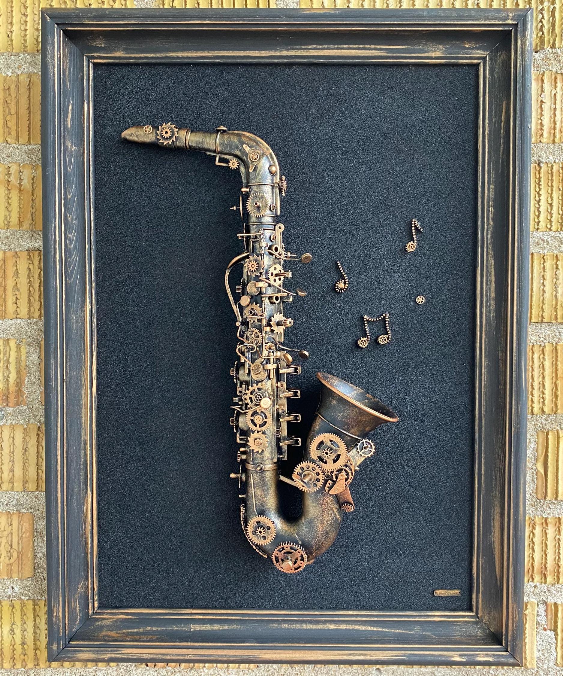 Steampunk Decor Saxophone Industrial Wall Art Music Instrument Loft ...