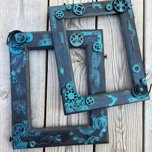 Steampunk Picture Frames With Gears Poster Frame Metal Photo Frame Loft ...