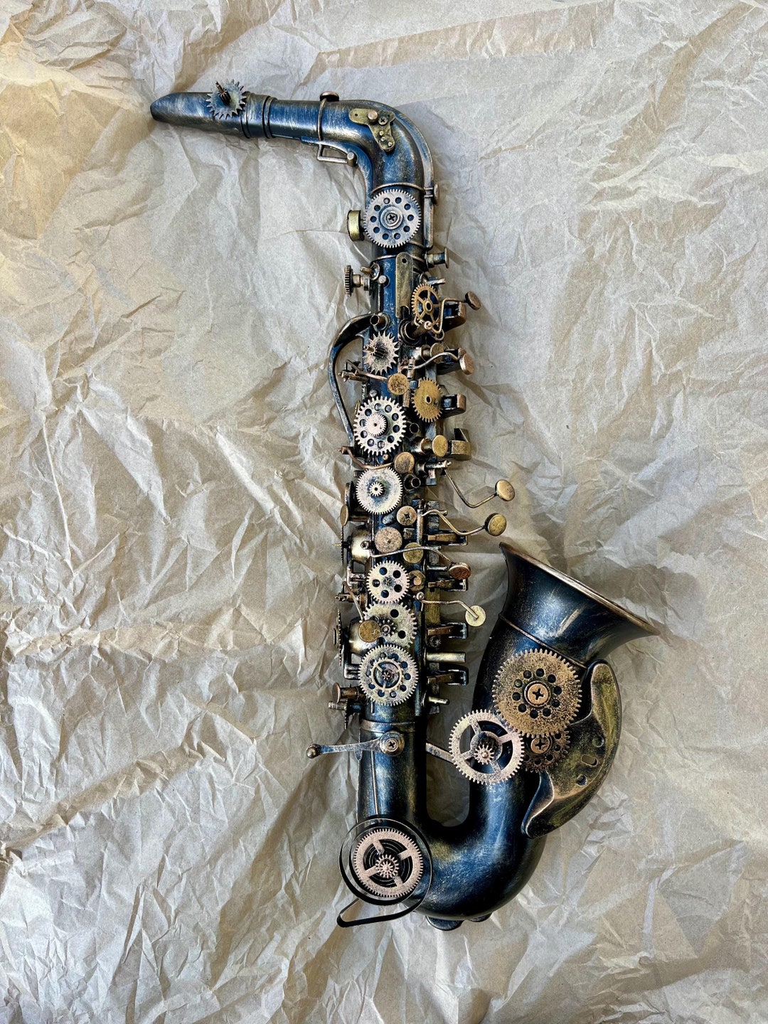 Steampunk Saxophone Mixed Media Saxophone Gifts Industrial Art ...