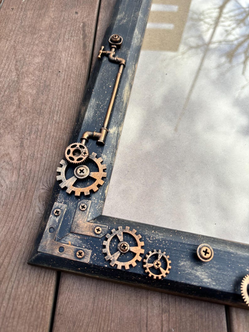 Steampunk Picture Frames With Gears Poster Frame Metal Photo Frame Loft ...