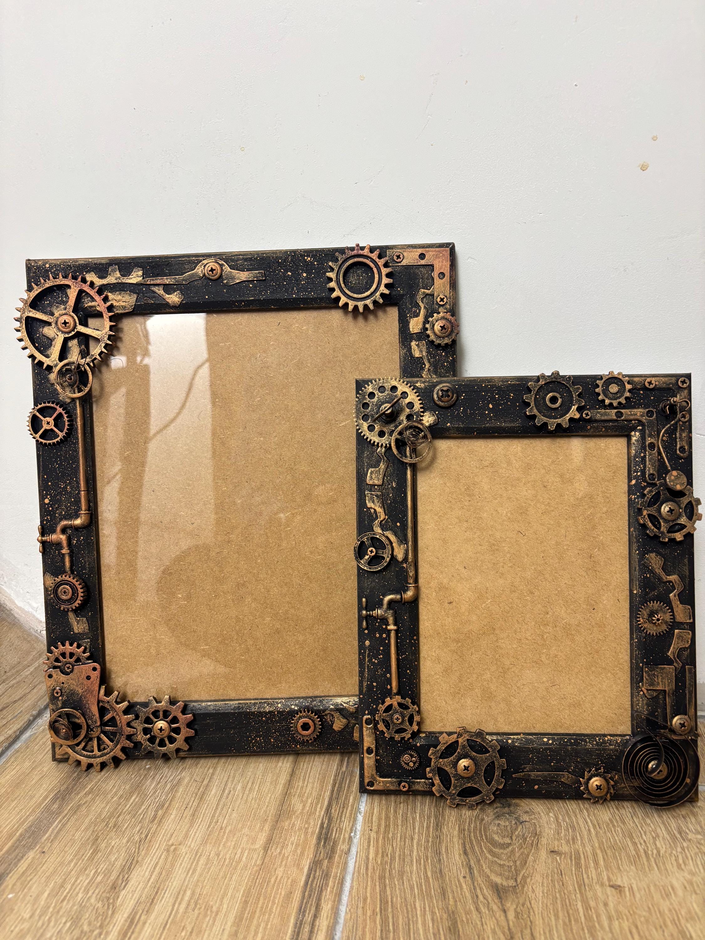 Steampunk Picture Frames With Gears Poster Frame Metal Photo Frame Loft ...