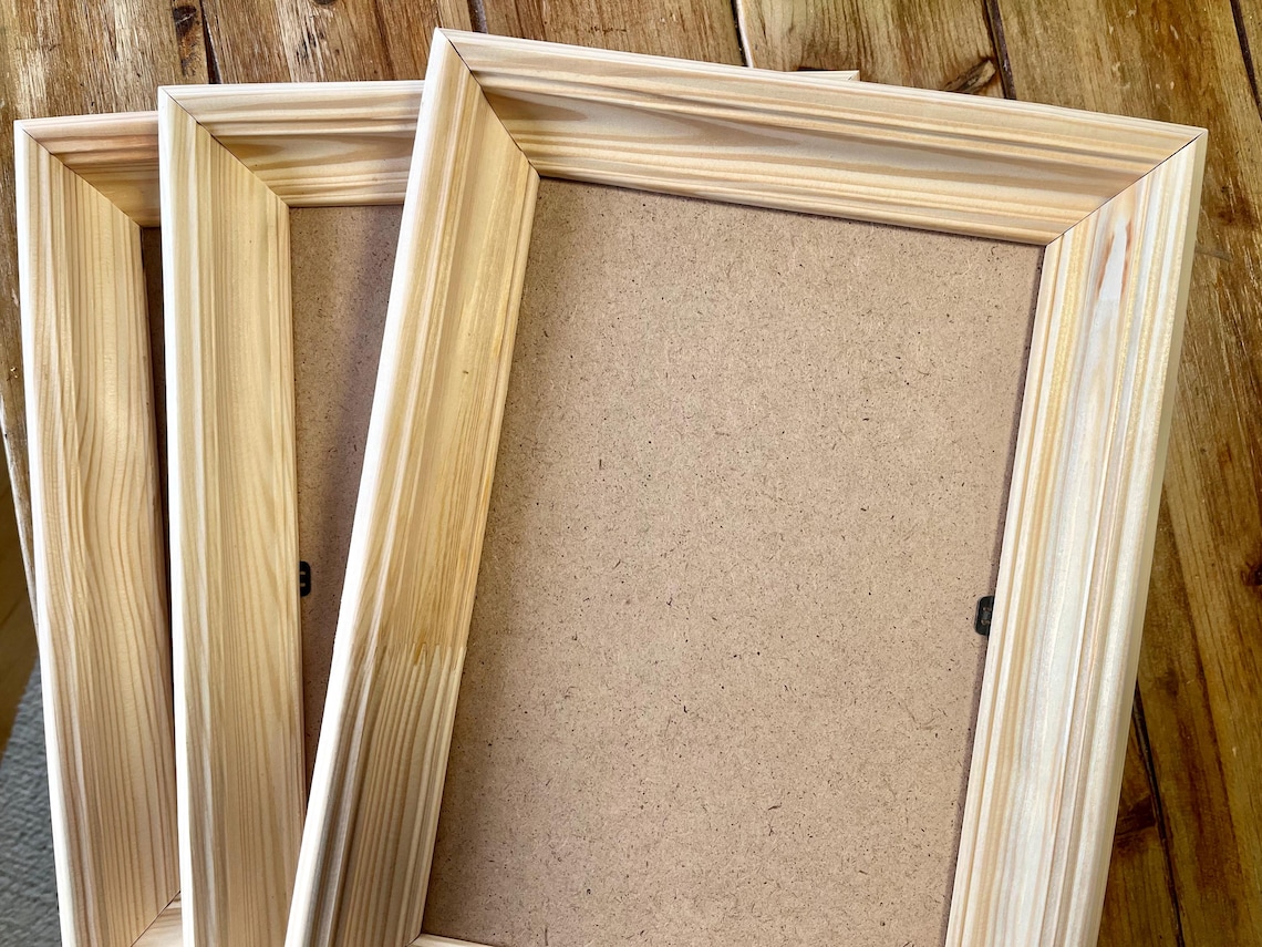 Unfinished Unpainted Wooden Frames Custom Size Photo Frame Rustic ...