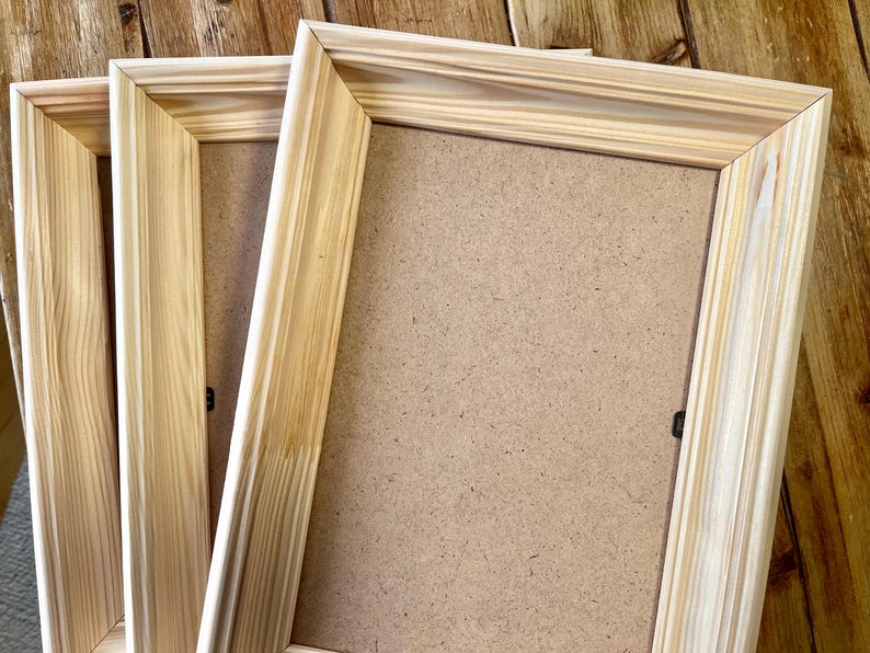 Unfinished Unpainted Wooden Frames Custom Size Photo Frame Rustic ...