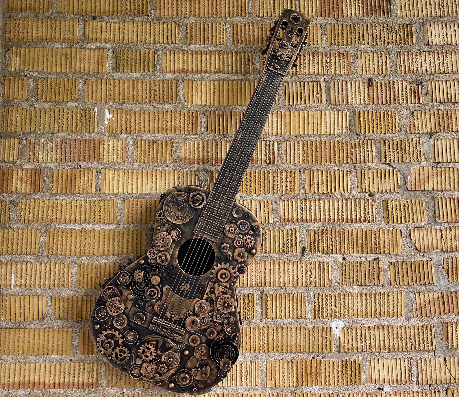 Steampunk Guitar, Industrial Decor Guitar With Gears Guitar Lover Gifts ...
