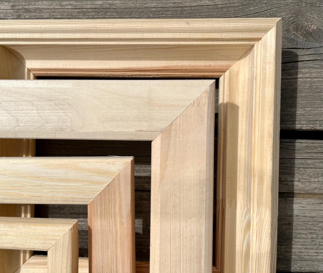 Unfinished Unpainted Wooden Frames Custom Size Photo Frame Rustic ...