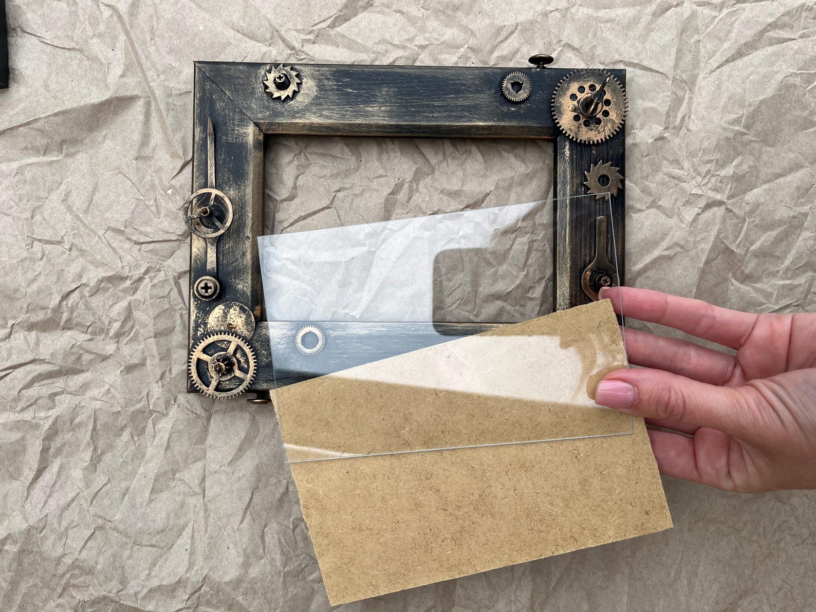 Steampunk Picture Frames With Gears Poster Frame Metal Photo Frame Loft ...