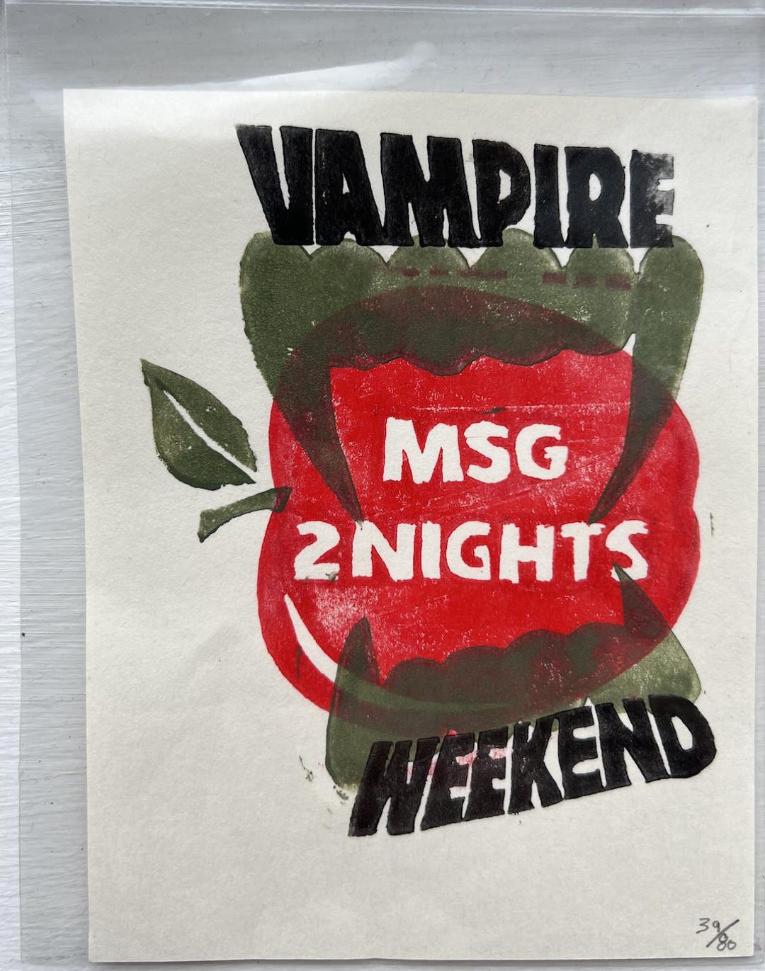 Vampire Weekend Madison Square Garden 2 Nights Limited Edition Ink ...