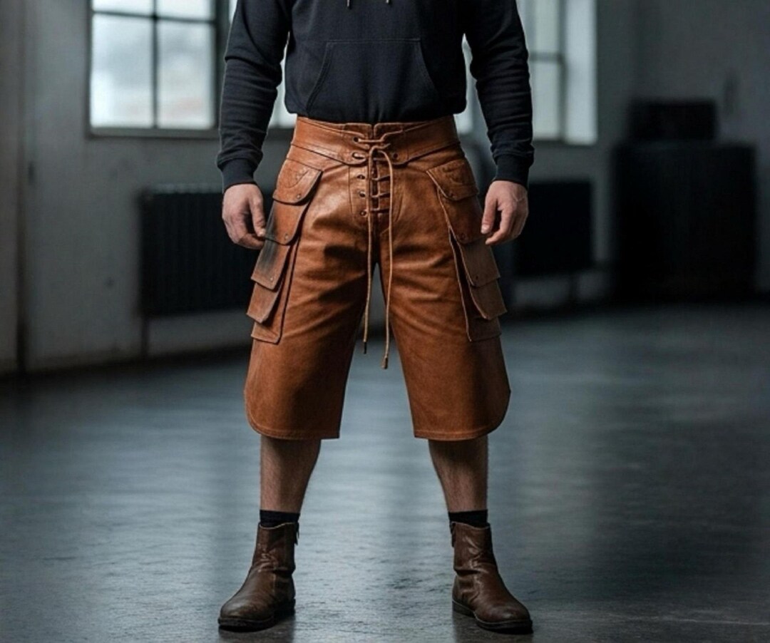 Handmade Brown Medieval Leather Shorts - Viking Steampunk Cosplay ...