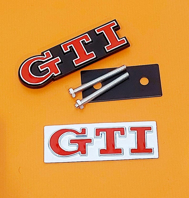 RED GTI Front Grill Badge & Rear Trunk Logo Emblem Sticker Mk5, Mk6 ...