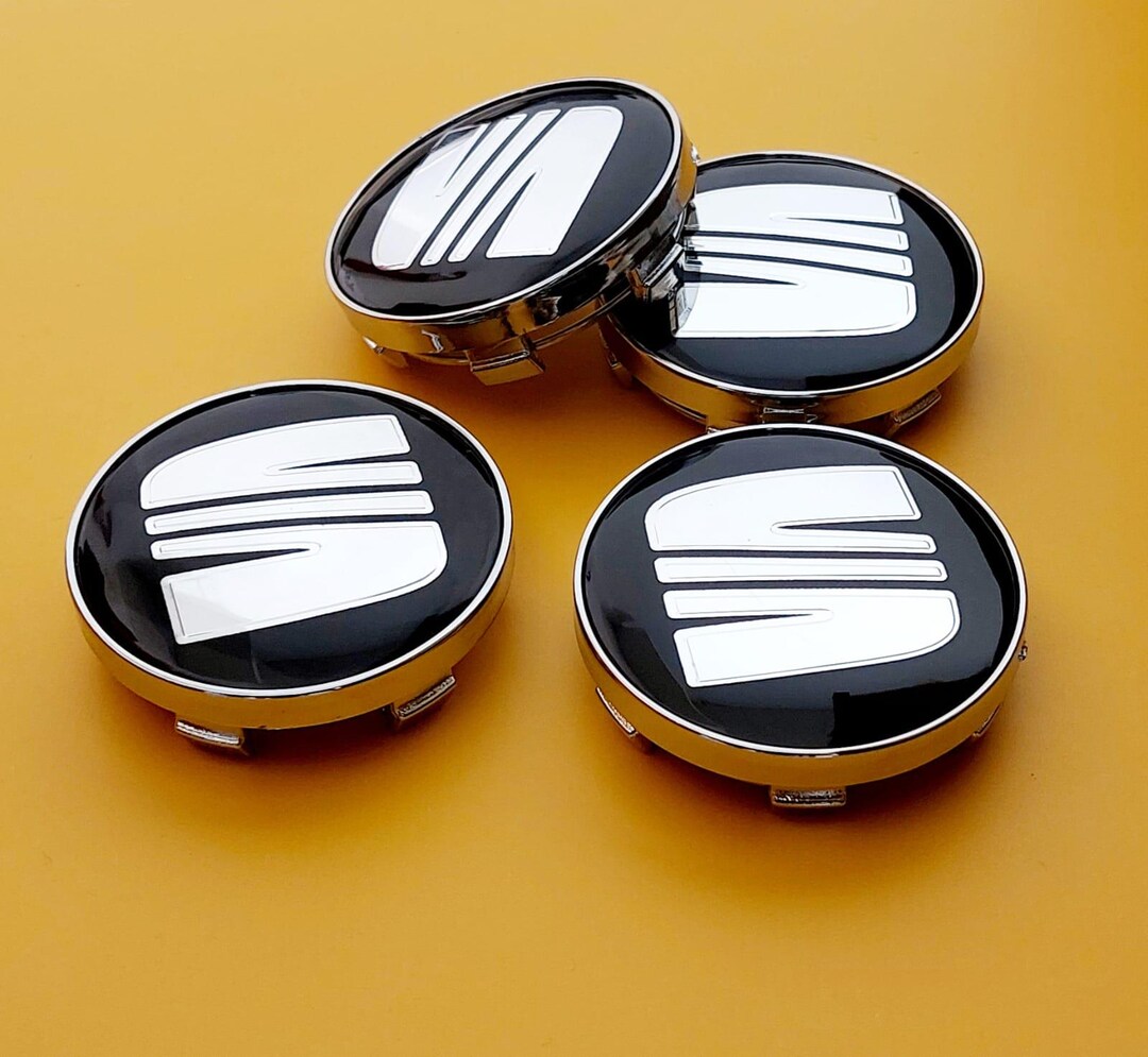Set of 4 Seat Black Alloy Wheel Center Caps 60mm, Center Hub Caps for ...