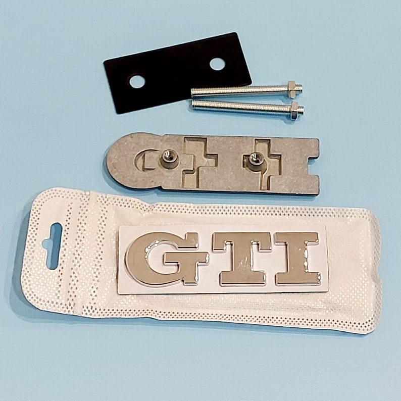 Silver GTI Front Grill Badge & Rear Trunk Logo Emblem Sticker Mk5, Mk6 ...