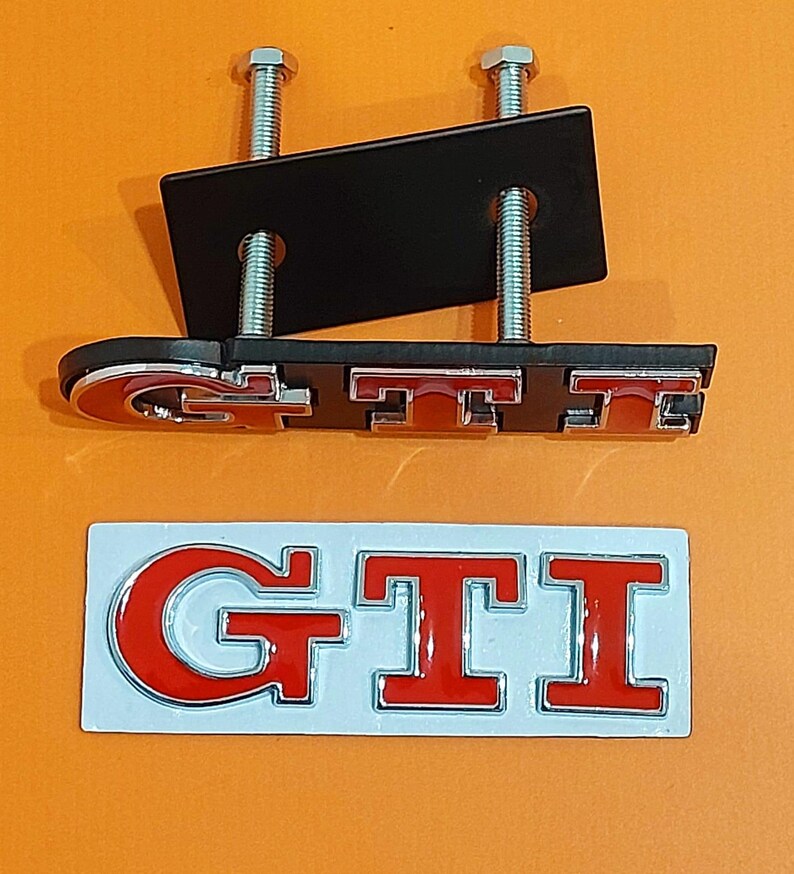RED GTI Front Grill Badge & Rear Trunk Logo Emblem Sticker Mk5, Mk6 ...