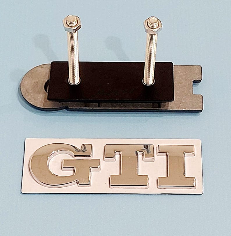 Silver GTI Front Grill Badge & Rear Trunk Logo Emblem Sticker Mk5, Mk6 ...