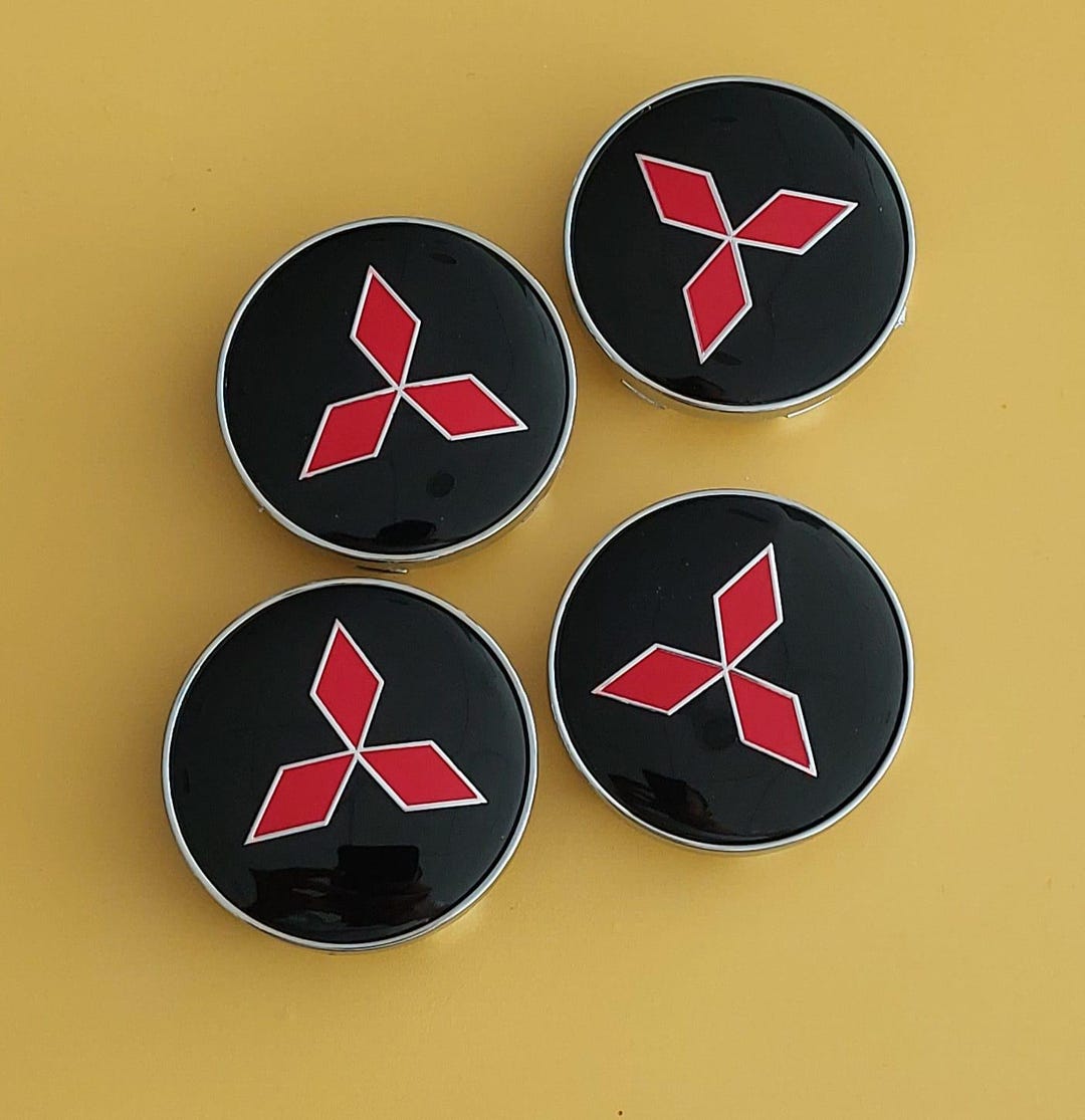 Set of 4 Mitsubishi 60mm Alloy Wheel Center Caps OEM Replacement Hub ...