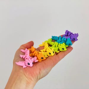 Set of 6 Adorable Tiny Rainbow Dragons/wyverns - Mini 3d Print - Cute ...