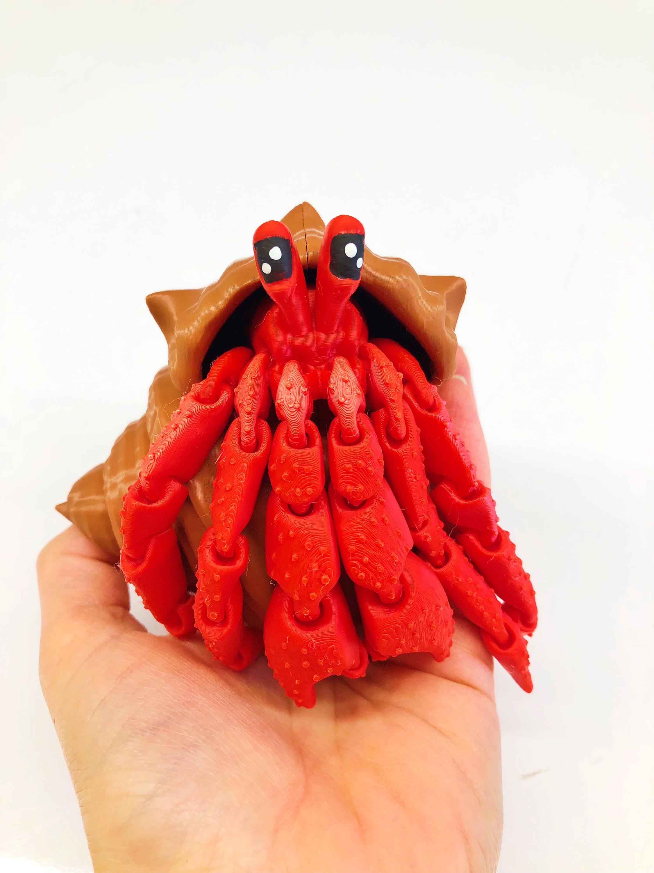 Articulated 3d Printed Hermit Crab - Fidget Toy - Desk Toy - Crab Toy ...