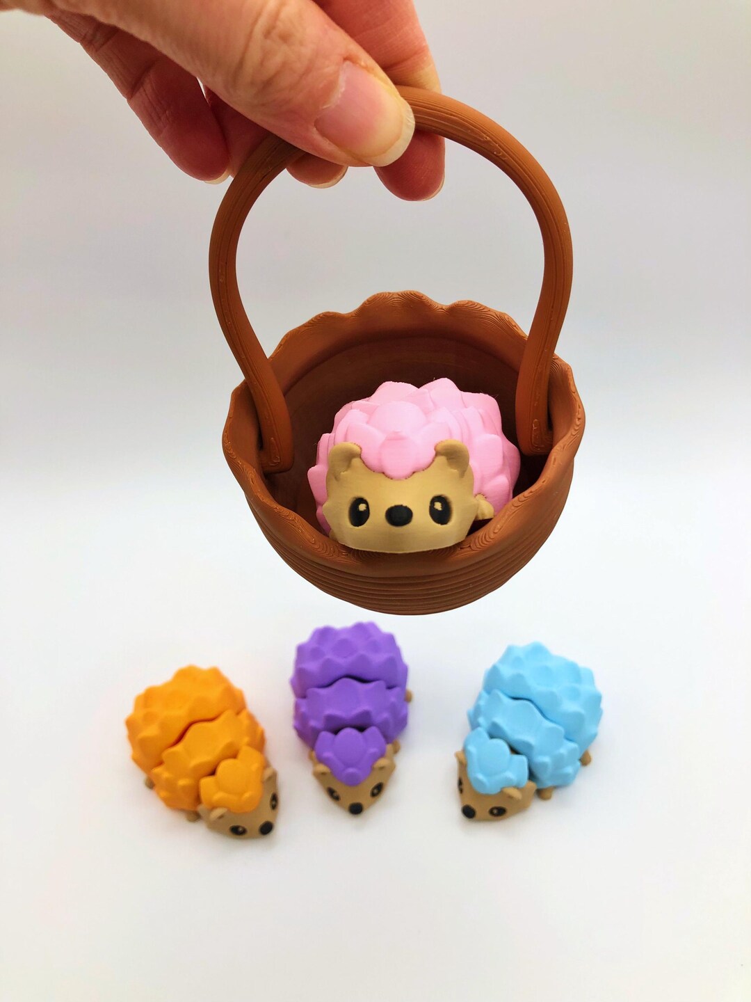 3d Printed Hedgehog With or Without Basket - Spring Fidget - Hedgehog ...