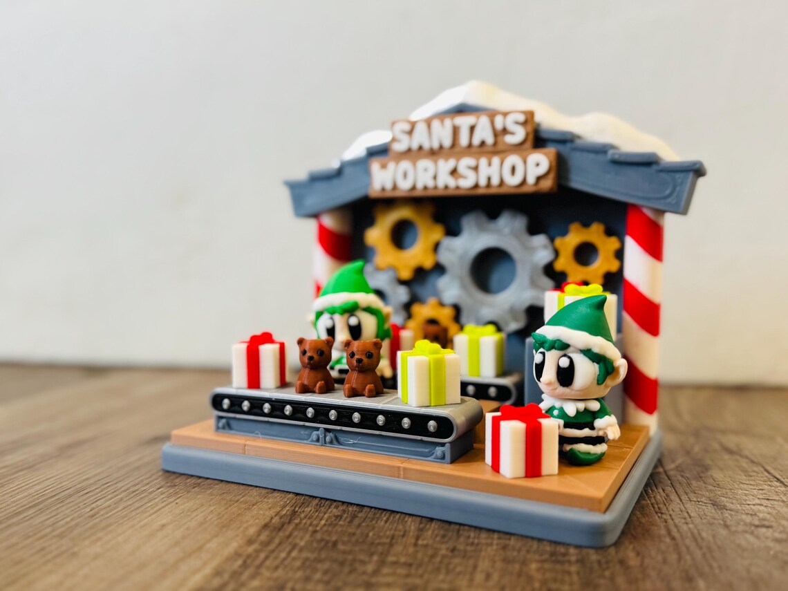 3d Printed Santa’s Workshop Play Set - Winter Scene - Christmas ...