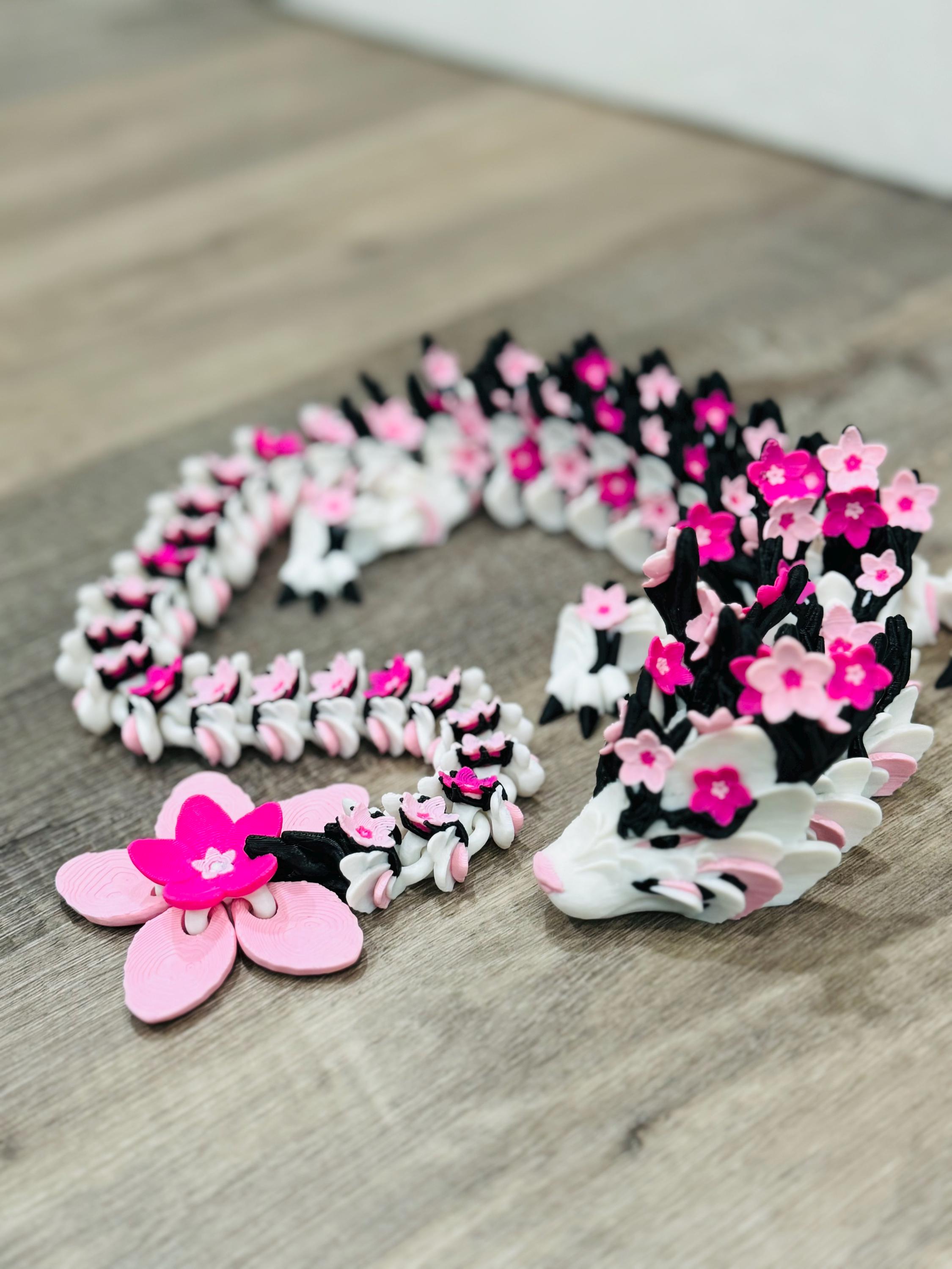 Long Cherry Blossom Dragon - Cinderwing - 3d Printed Dragon - 3d ...