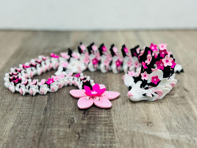 Long Cherry Blossom Dragon - Cinderwing - 3d Printed Dragon - 3d ...