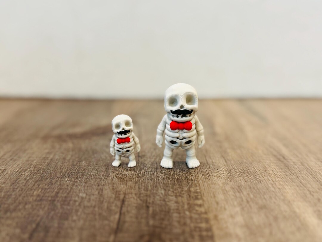 3d Printed Skeleton With Mustache and Bow Tie- Halloween Fidget ...