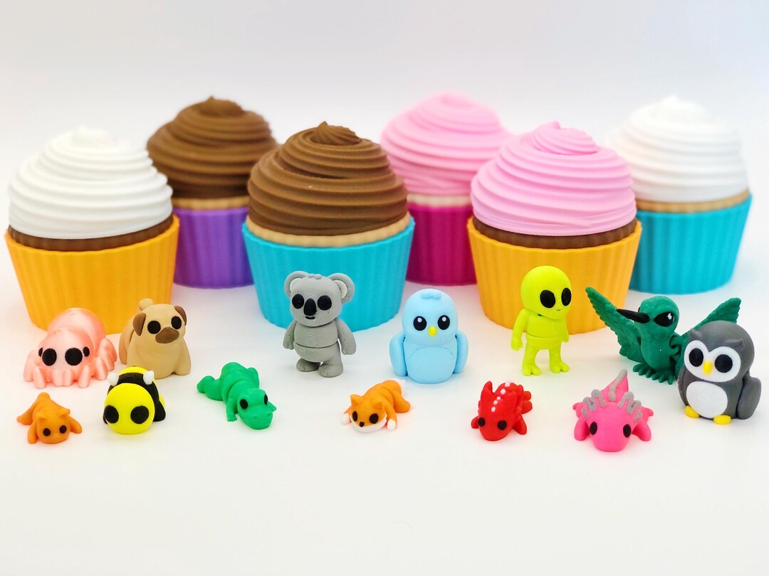 Surprise Mini Cupcakes - 3d Printed Mini Toys - 6 Surprise Minis per ...