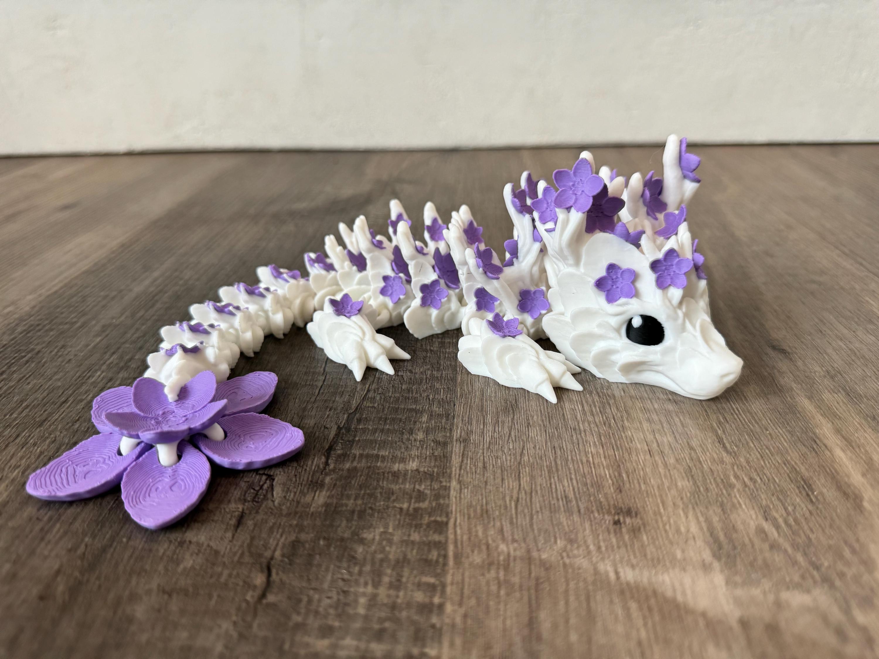 3d Printed Cherry Blossom Dragon - Valentines Day Dragon - Fidget ...