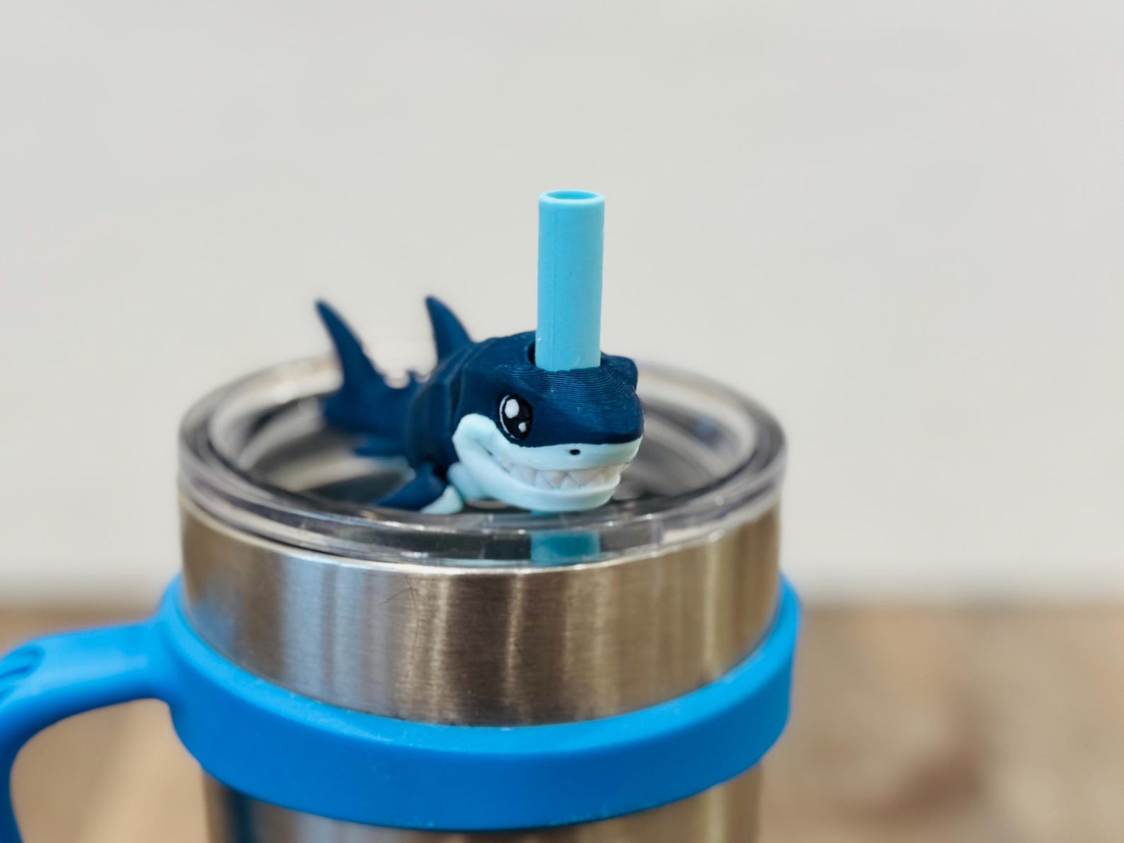 3d Printed Shark Straw Buddy - Shark Favor - Ocean Favor - Birthday ...