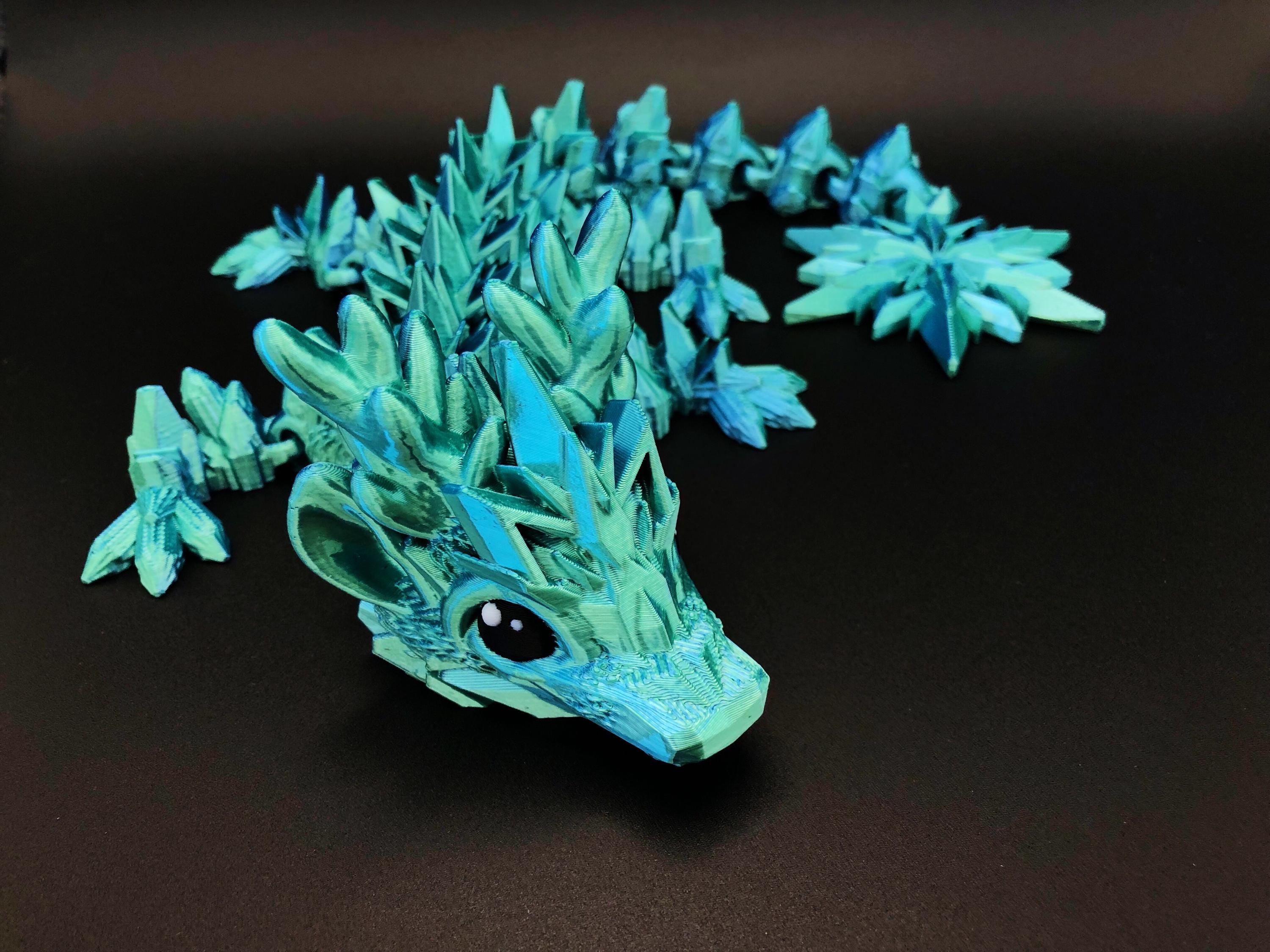 Articulated 3d Printed Ice Dragon Fidget Toy Desk Toy Dragon Toy Winter ...