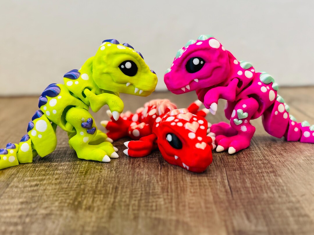 Valentines Day 3d Printed T-rex Dinosaur - Fidget - Valentine’s Day ...