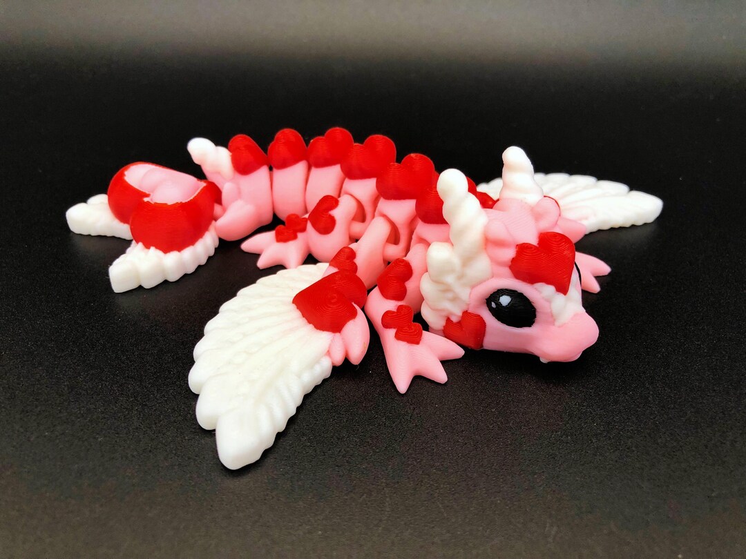 3d Printed Small Heart Dragon Valentine Fidget Desk Toy Love Dragon Toy ...