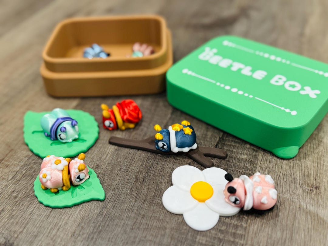 Beetles and Beetle Enclosure - 3d Printed - Bug Birthday - Bug Fidget ...