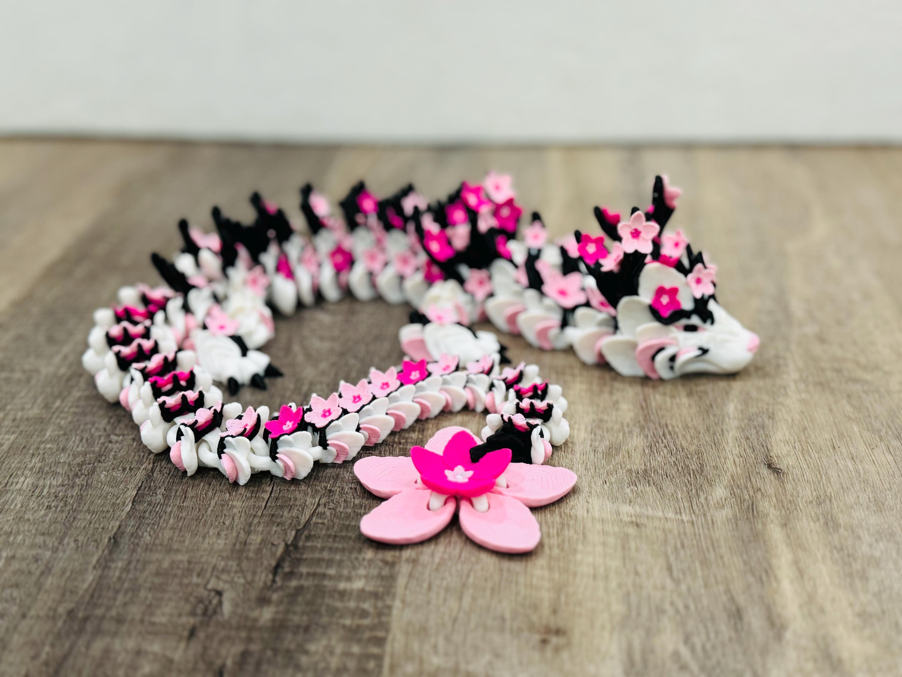 Long Cherry Blossom Dragon - Cinderwing - 3d Printed Dragon - 3d ...