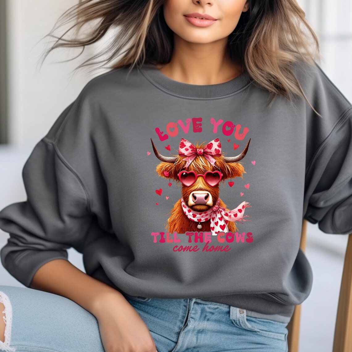 Love You Till the Cows Valentine Ready to Press, Valentine's Day DTF ...