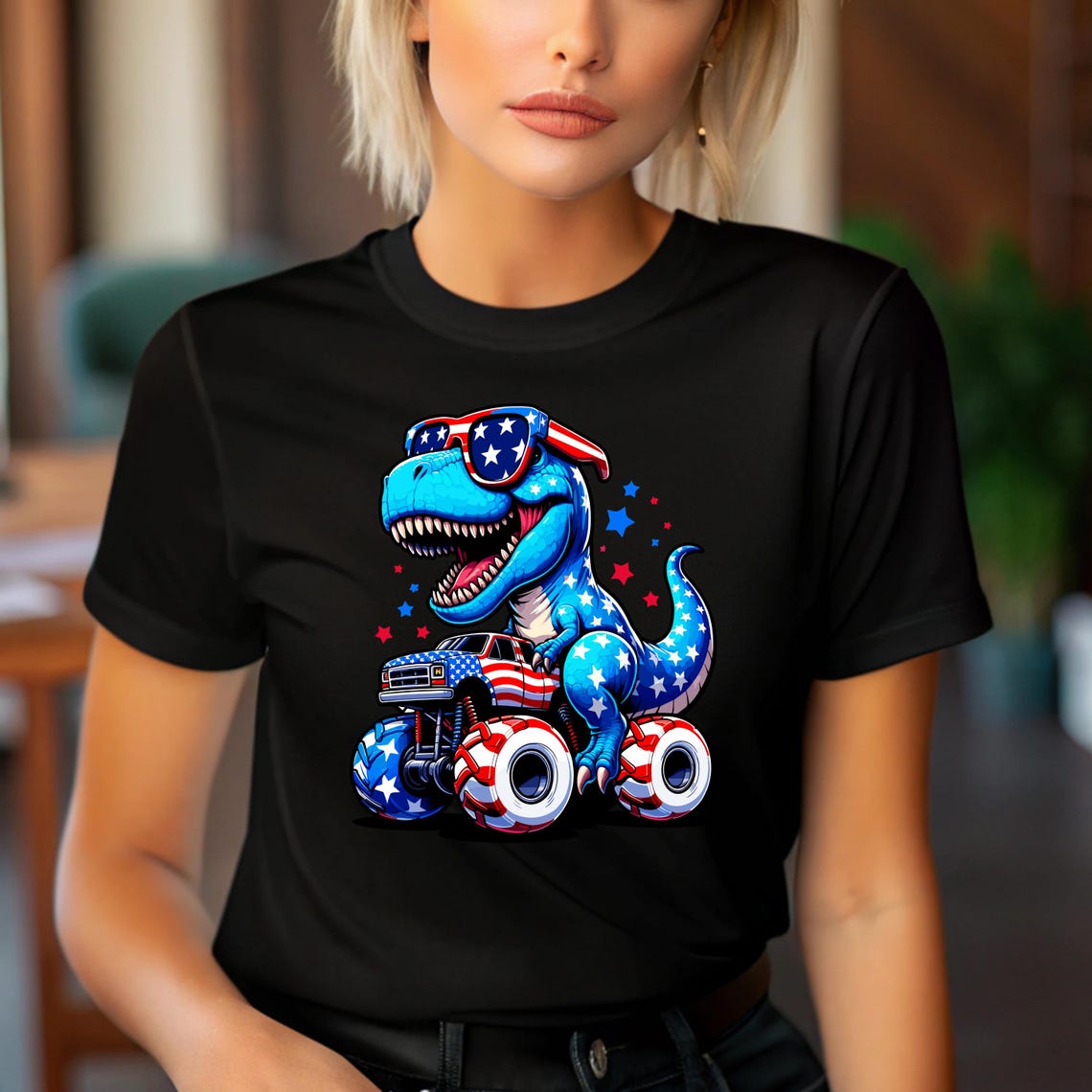 Patriotic Dinosaur Dtf Transfer, Funny T-rex 4th of July Ready to Press ...