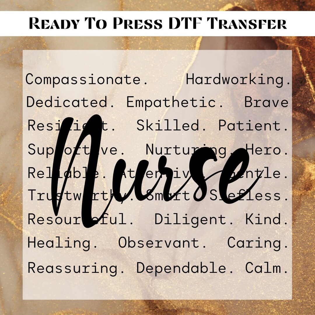 Nurse Words DTF Transfer for Ready to Press, Gift for Nurse Ready to ...