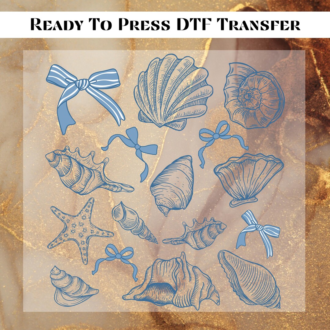 Sea Shell Coquette DTF Transfer for Ready to Press, Sea Shell Lover ...