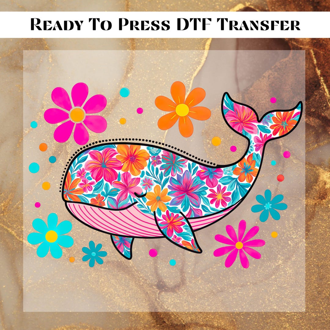 Fish Floral DTF Transfer Ready to Press, Fisherman Aesthetic Apply for ...