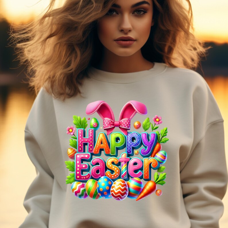 Happy Easter DTF Transfer Ready to Press, Coquette Easter Bunny Apply ...