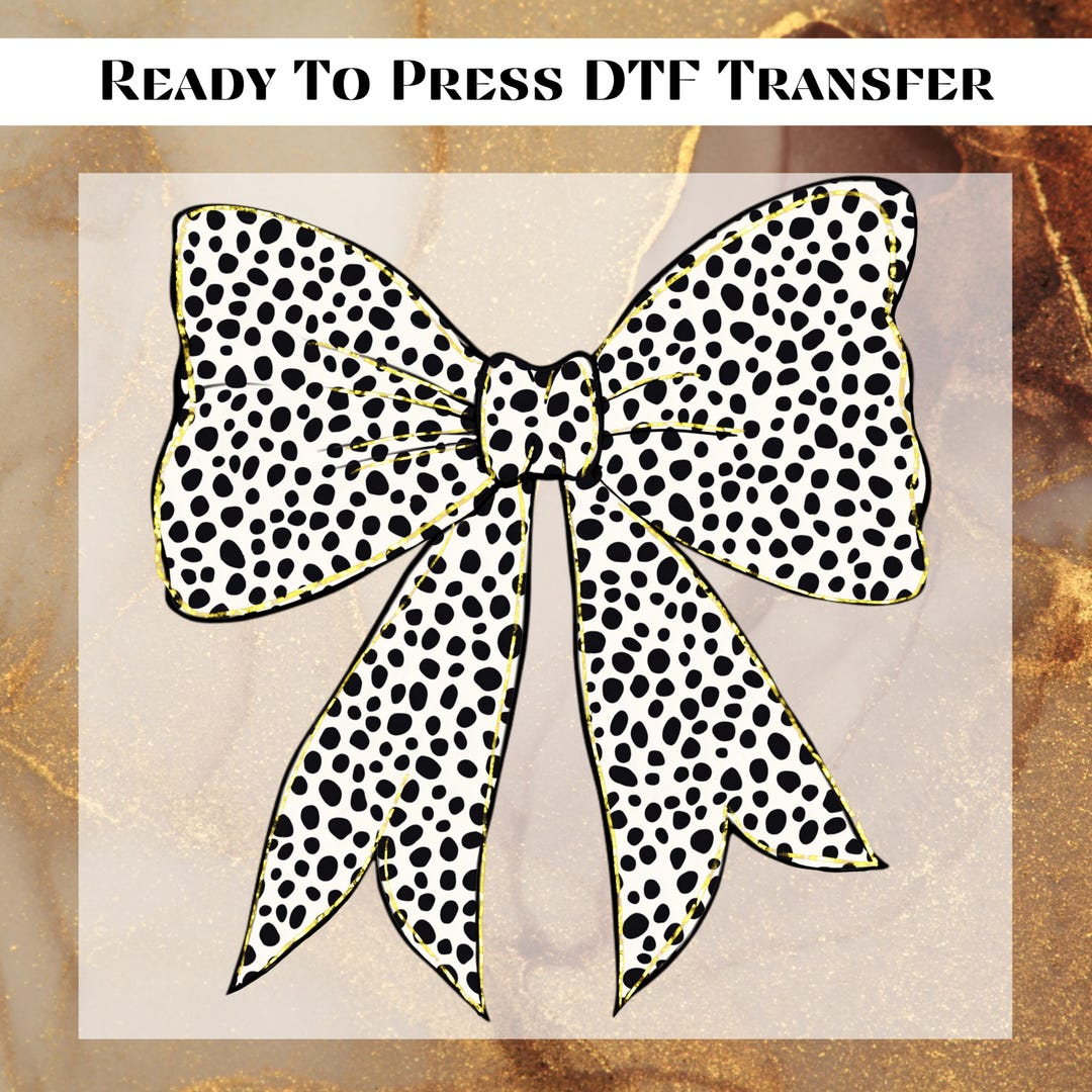 Coquette Bow Dalmatian DTF Transfer Ready to Press, Valentine Gift ...
