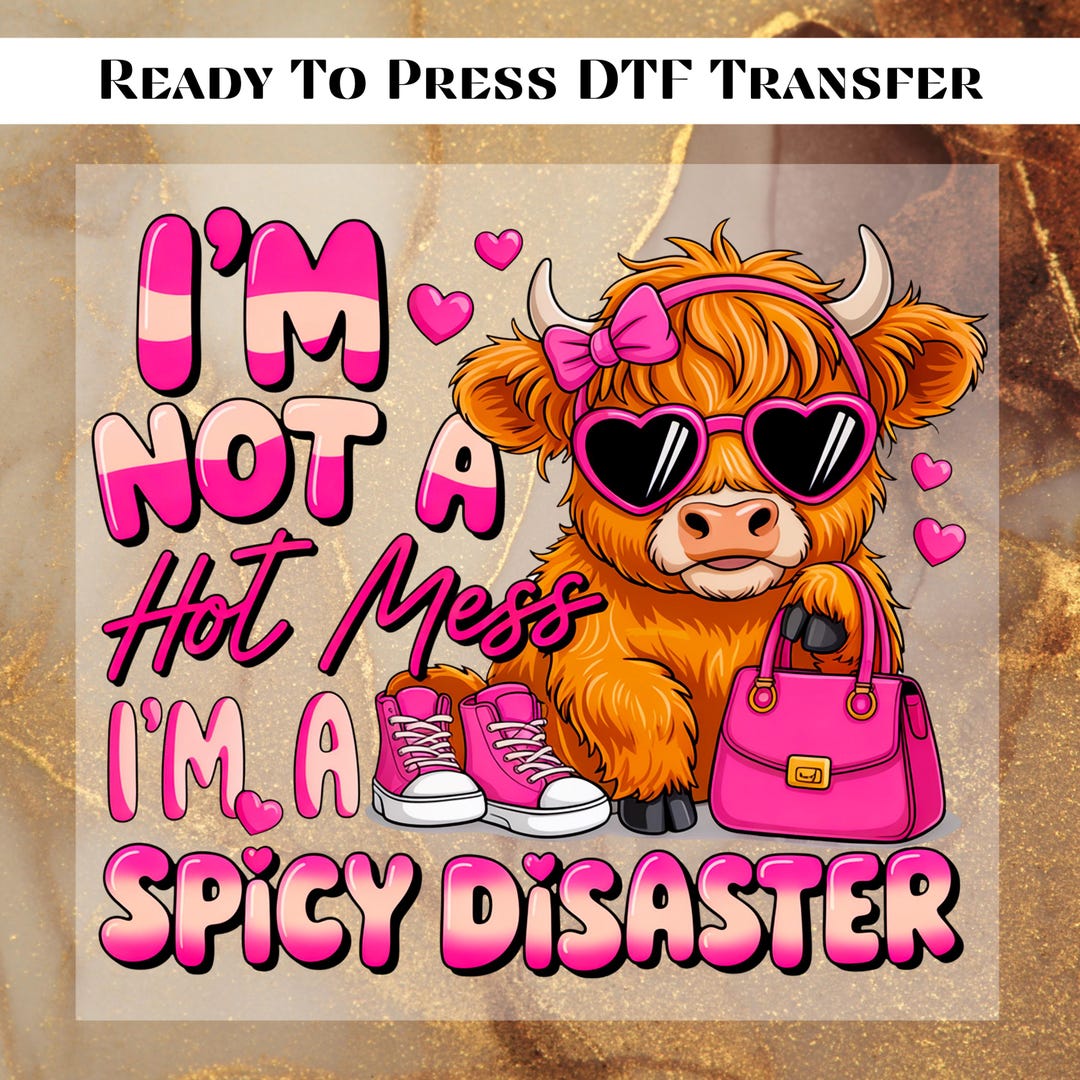 I'm Not A Hot Mess I'm A Spicy Disaster DTF Transfer for Ready to Press ...
