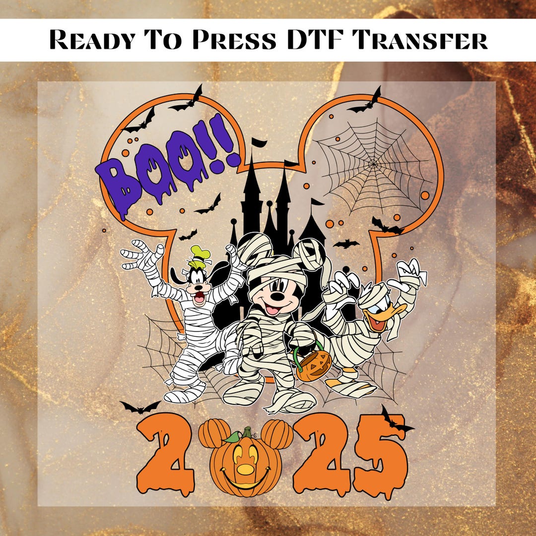 Disney Mummy Friends Halloween, Disney Mickey DTF Transfer, Halloween ...