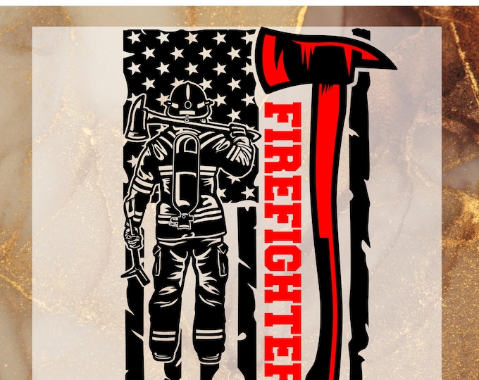 USA Flag Firefighter Patriotic Design DTF. Ready to Press, Heat ...